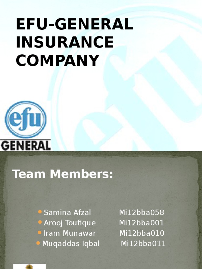EFU general Insurance.pptx | Vehicle Insurance | Insurance