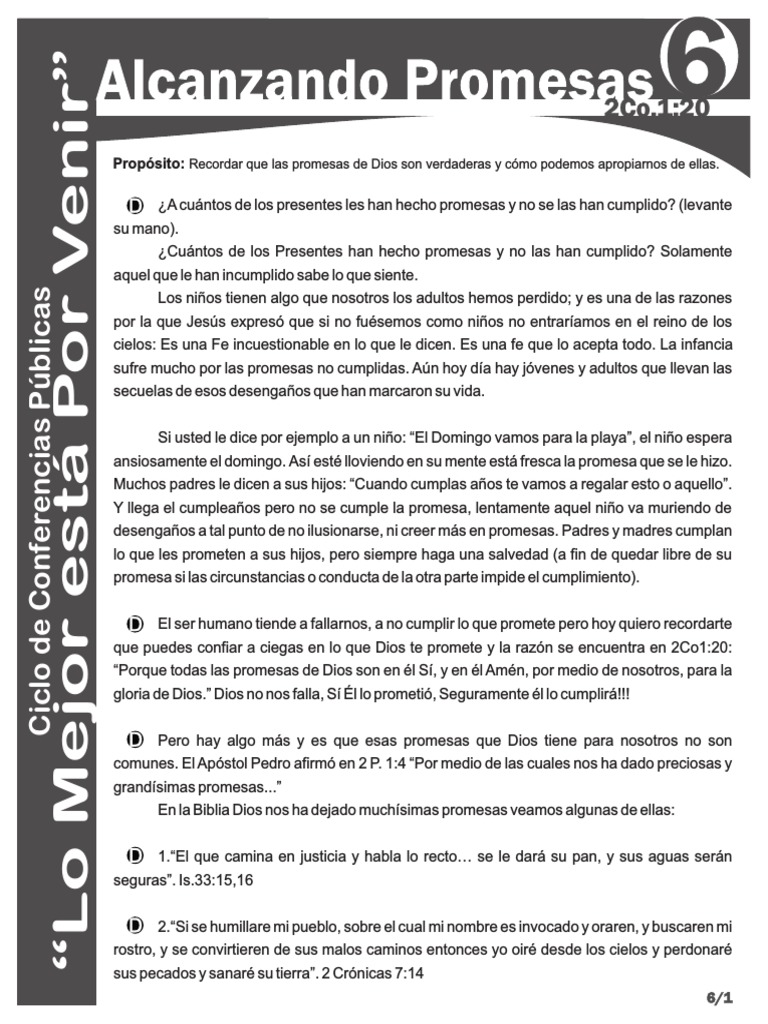 Promesas de Dios: Fe y Cumplimiento | PDF | Fe | Pecado