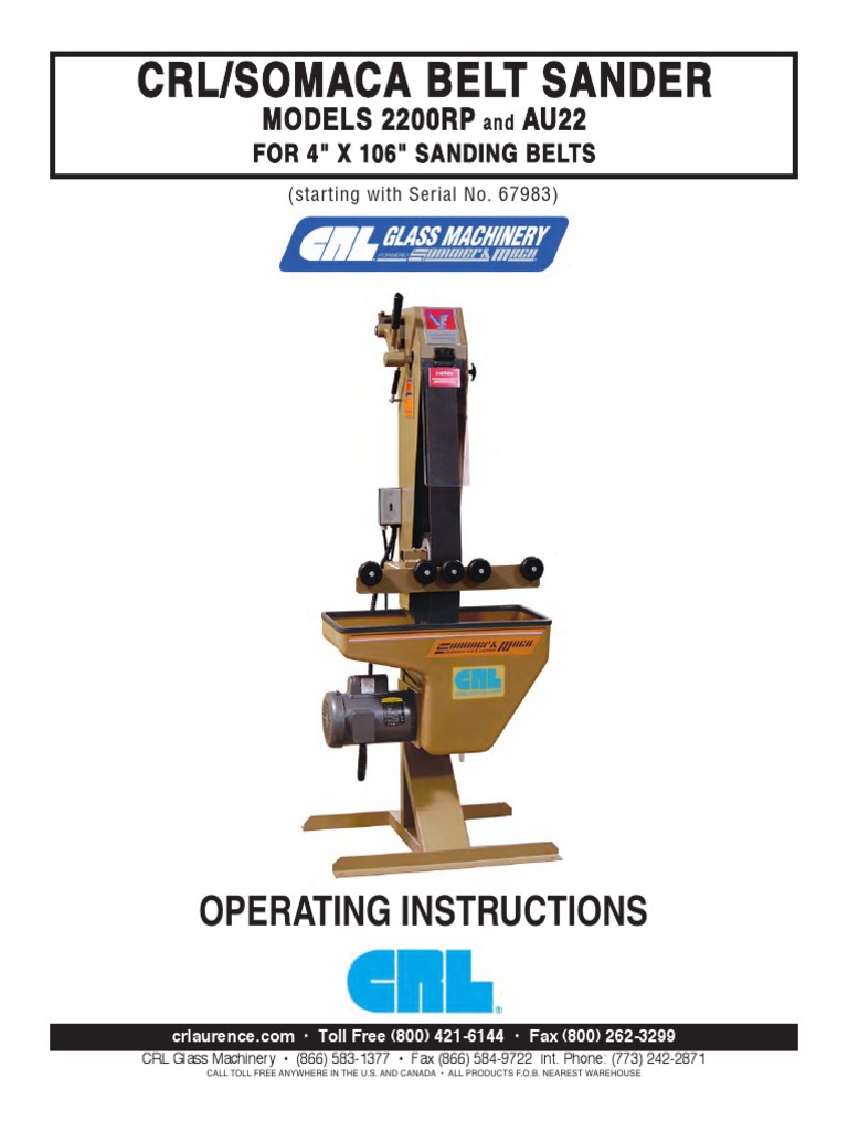 Somaca Belt Sander Setup Guide | PDF | Belt (Mechanical) | Damages