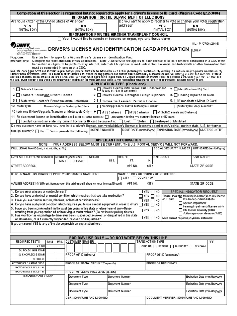 License Application | PDF | Identity Document | Driver's License