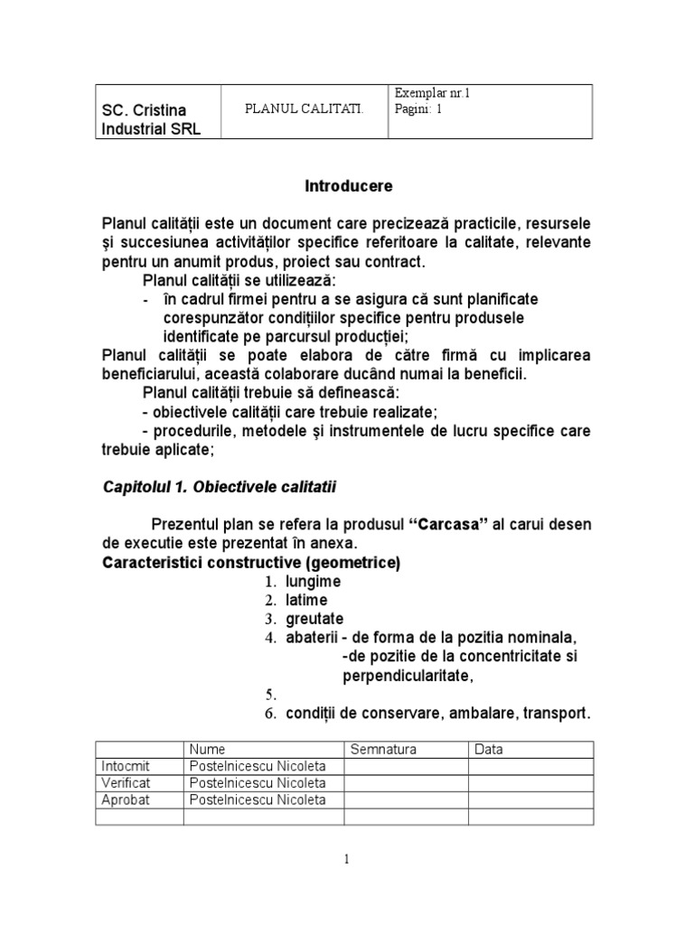 Proceduri Plan | PDF