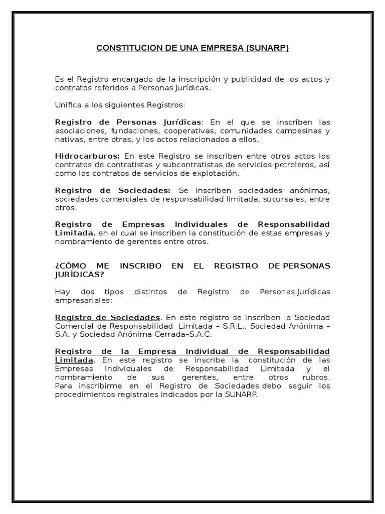 Constitución de Una Empresa | Información del gobierno | Conceptos legales | Prueba gratuita de ...