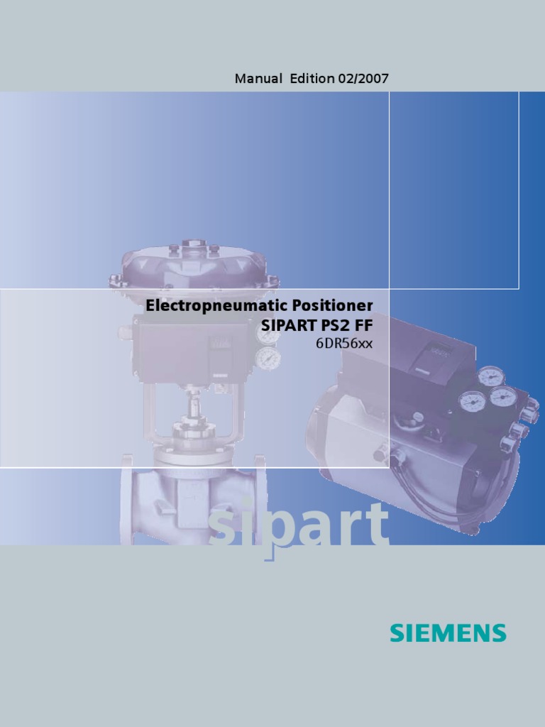 Sipart Siemens Ps2 6dr56XX FF Manual | Actuator | Valve