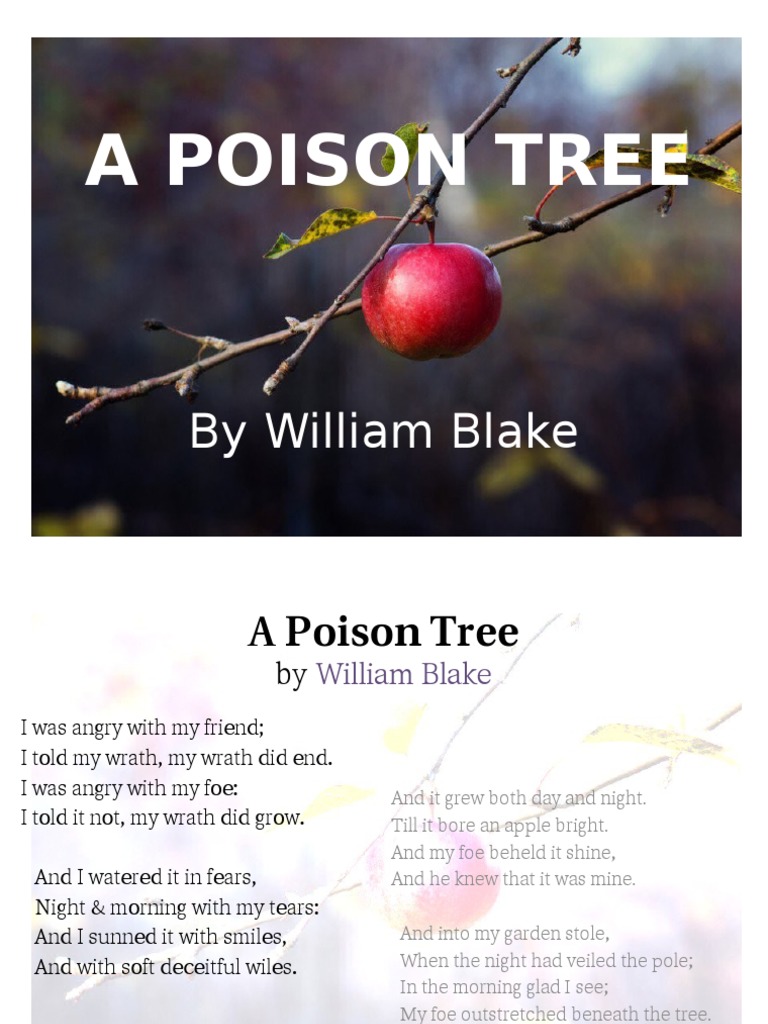 A Poison Tree - William Blake | PDF | Anger | Poetry