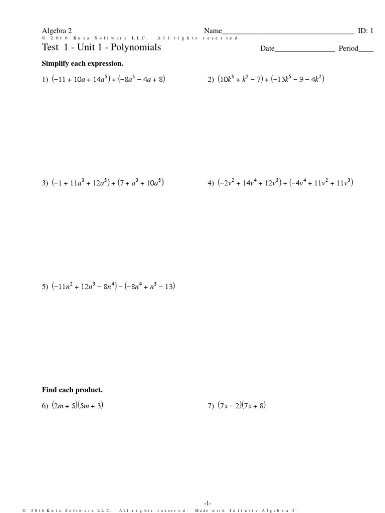 algebra-2-unit-1-test-1