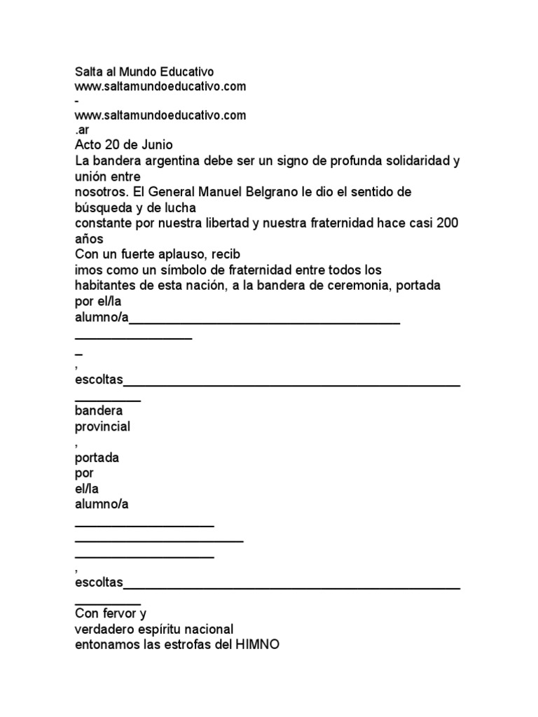 Glosas 20 de Junio Dia de La Bandera | PDF | Argentina