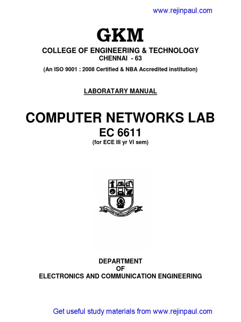 CN LAB MANUAL ec6611.pdf | Transmission Control Protocol | Data ...