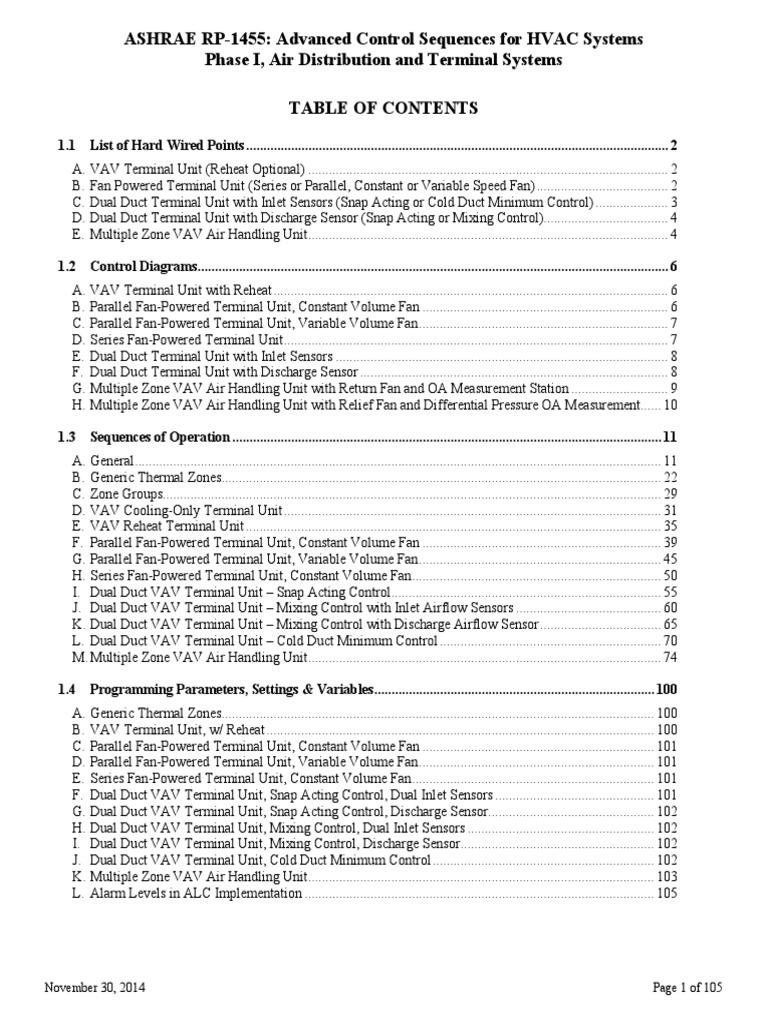 RP-1455 Advanced HVAC Control Sequences For Airside Equipment | PDF ...