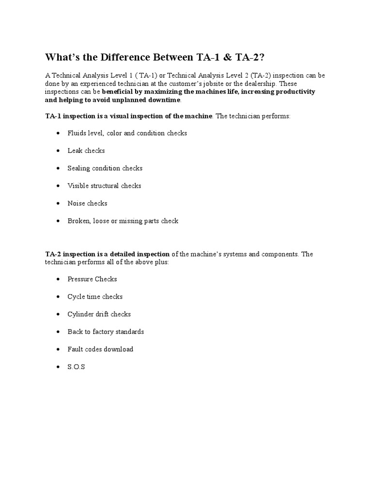 TA-1 vs TA-2 Inspection Overview | PDF