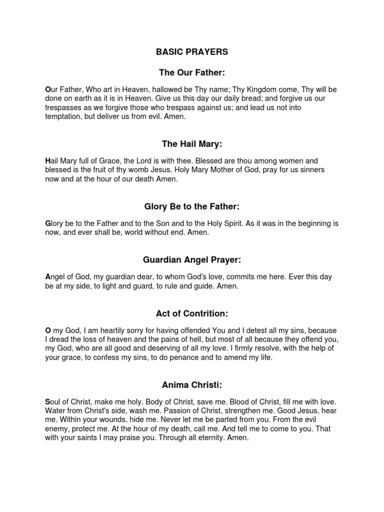 Basic Prayers | PDF | Christian Behaviour And Experience | Ancient ...