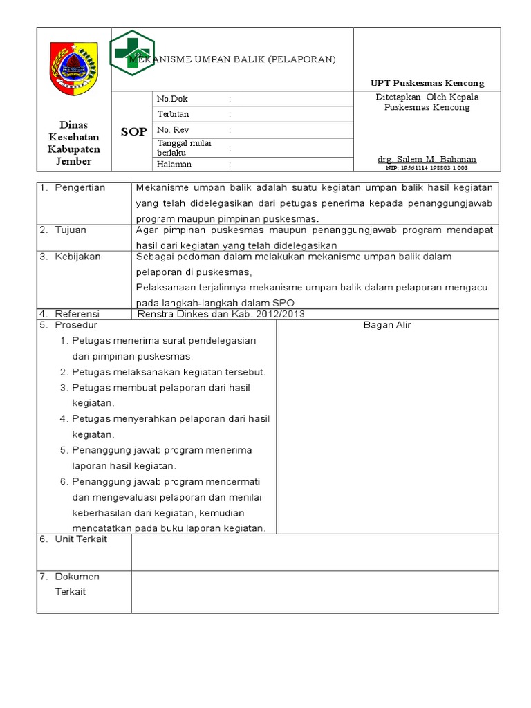 SOP Mekanisme Umpan Balik | PDF