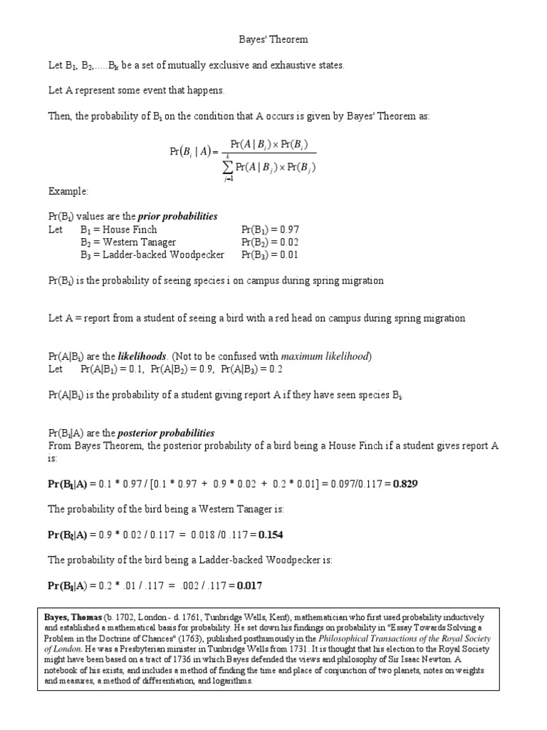 Bayes Handout | PDF | Statistical Inference | Bayesian Inference