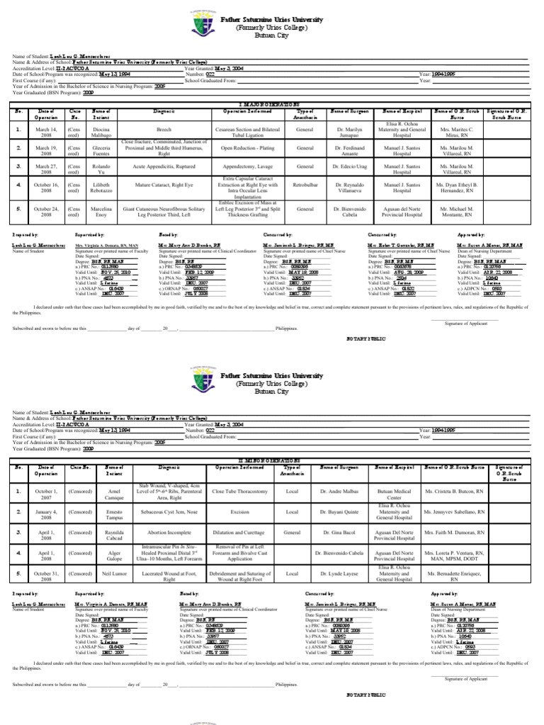 My PRC Form-Censored Case Numbers | PDF | Pregnancy | Childbirth