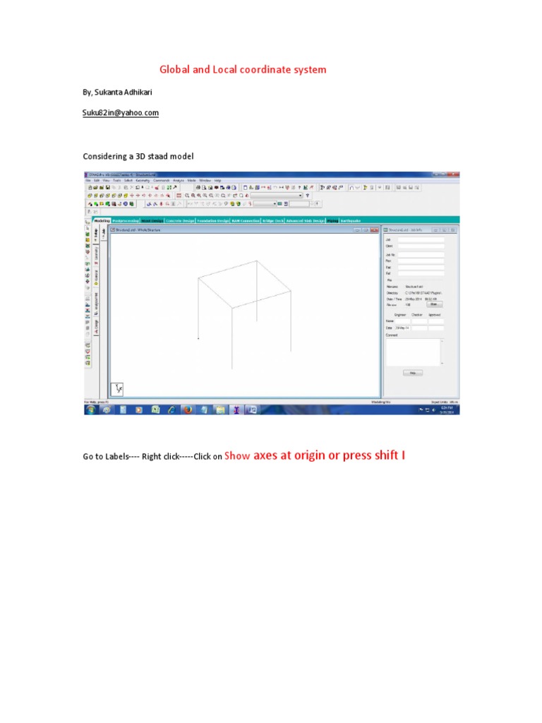 3D STAAD Model: Global vs Local Coordinates | PDF | Teaching Methods ...