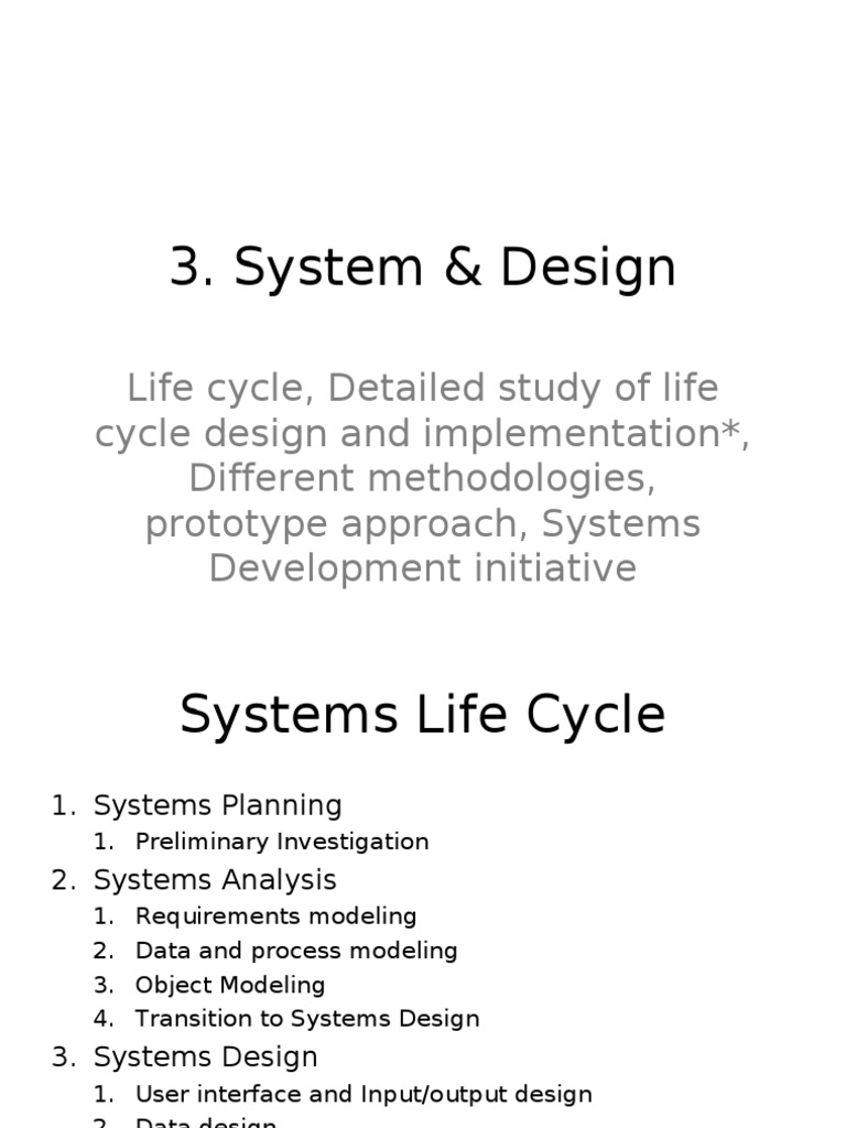 DSS & MIS 03 - Systems Development Life Cycle | PDF | Systems Design ...