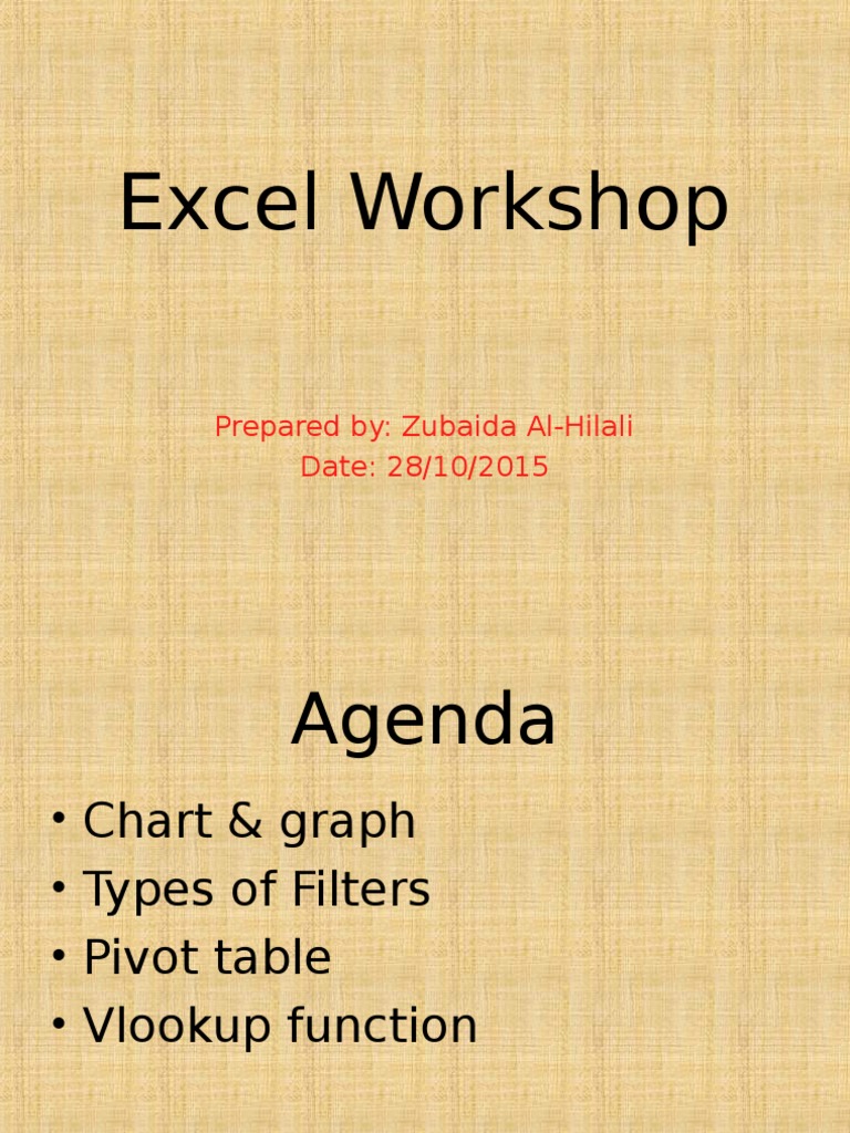 Excel Workshop | PDF