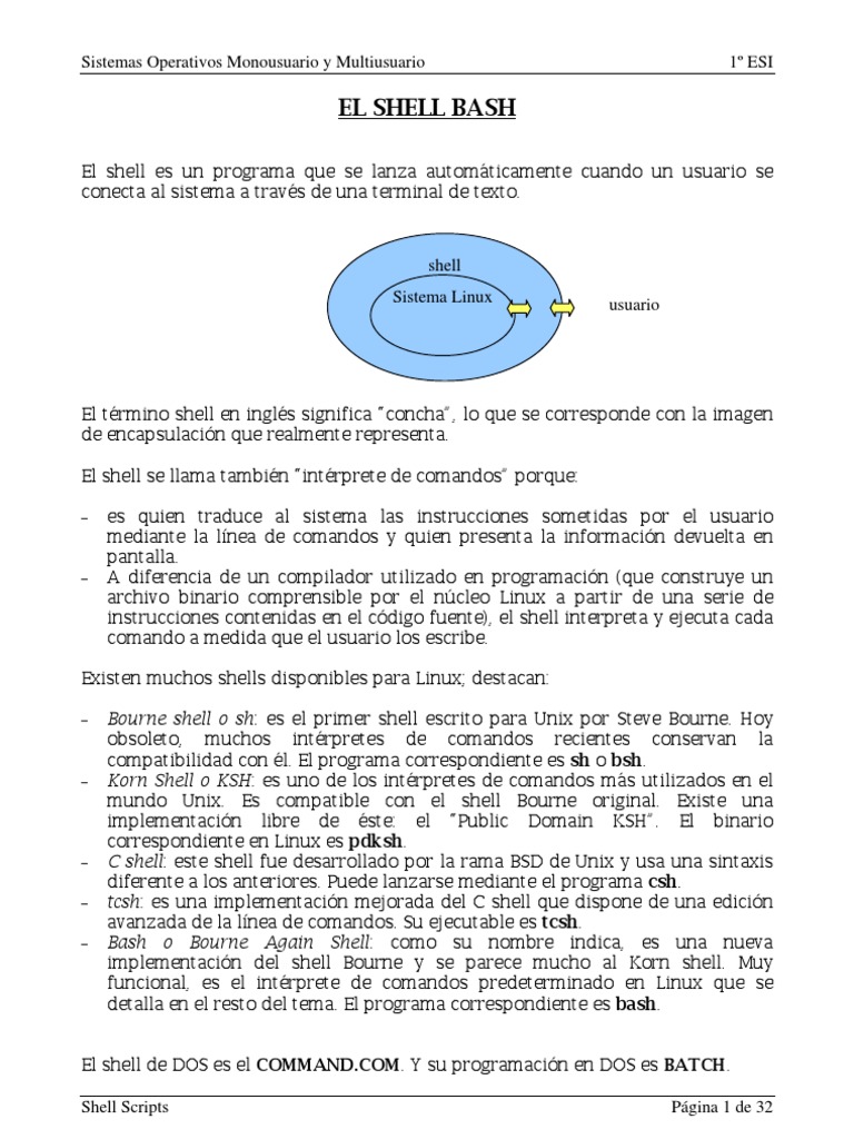 Shell Scripts INICIAL | PDF | Interfaz de línea de comando ...