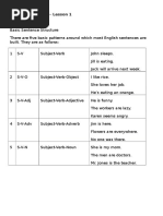 Sentence Patterns | PDF | Verb | Adverb