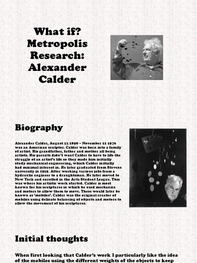 Artist Reasearch Alexander Calder | PDF