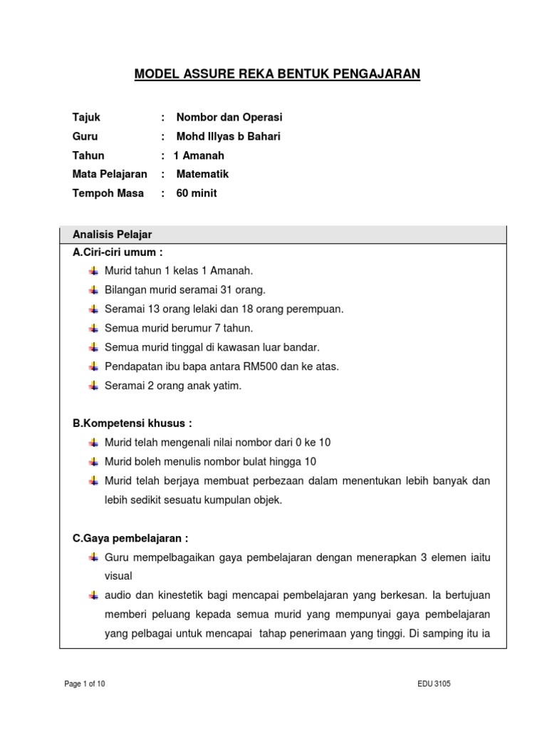Contoh Model ASSURE | PDF