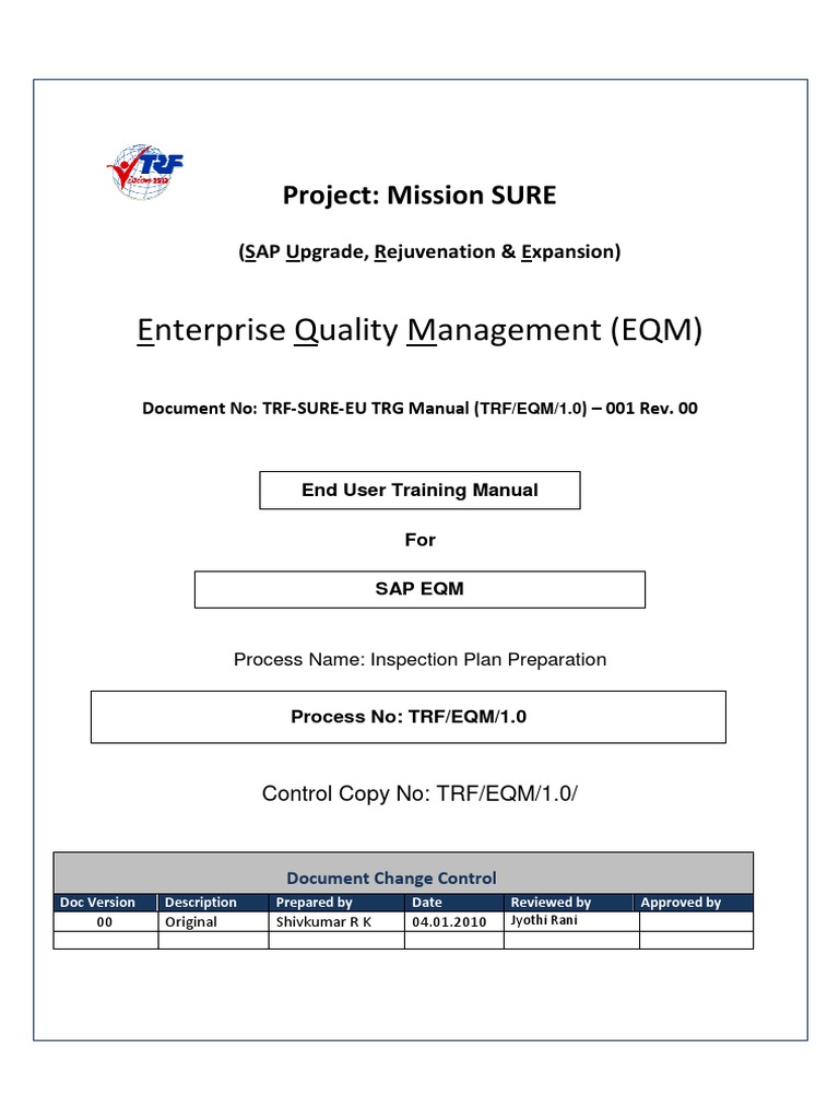 SAP EQM Inspection Plan Manual | PDF | Computing | Business