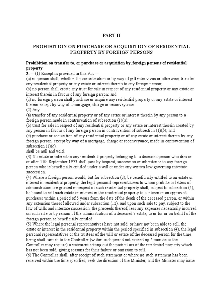 Singapore Residential Act (Part II) | PDF | Mortgage Law | Criminal Procedure In South Africa