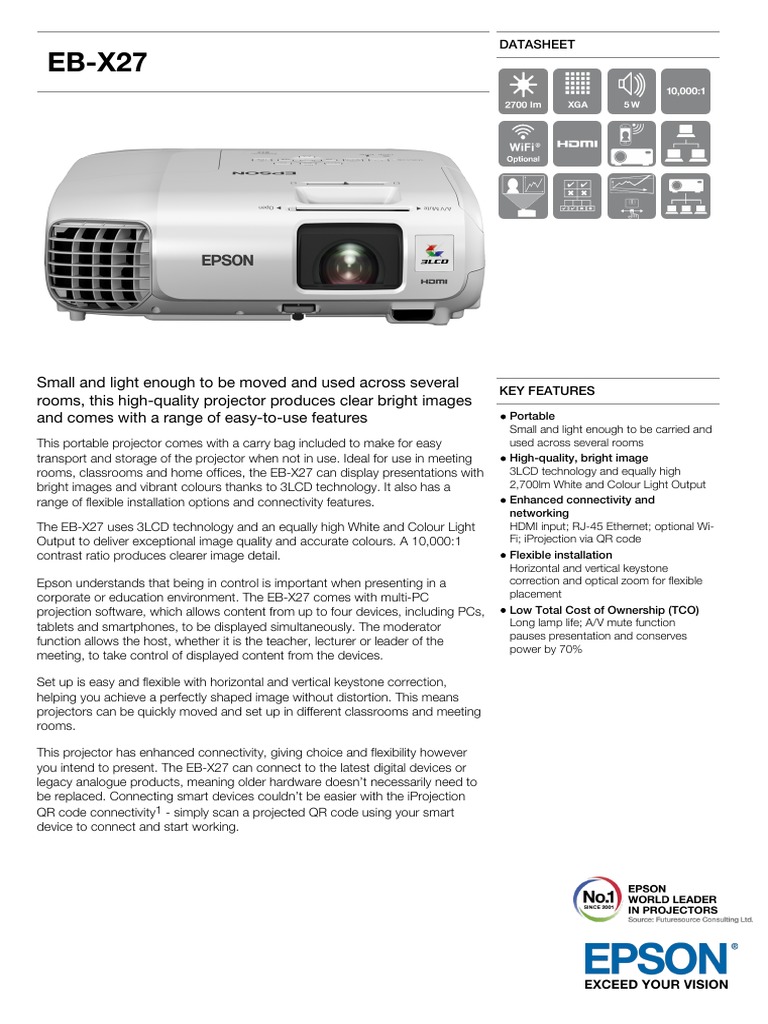 EB X27 Datasheet PDF | PDF | Zoom Lens | Electronic Engineering
