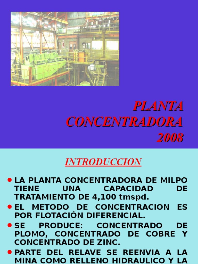 Planta Concentradora Milpo: Proceso y Diagrama | PDF | Átomos ...