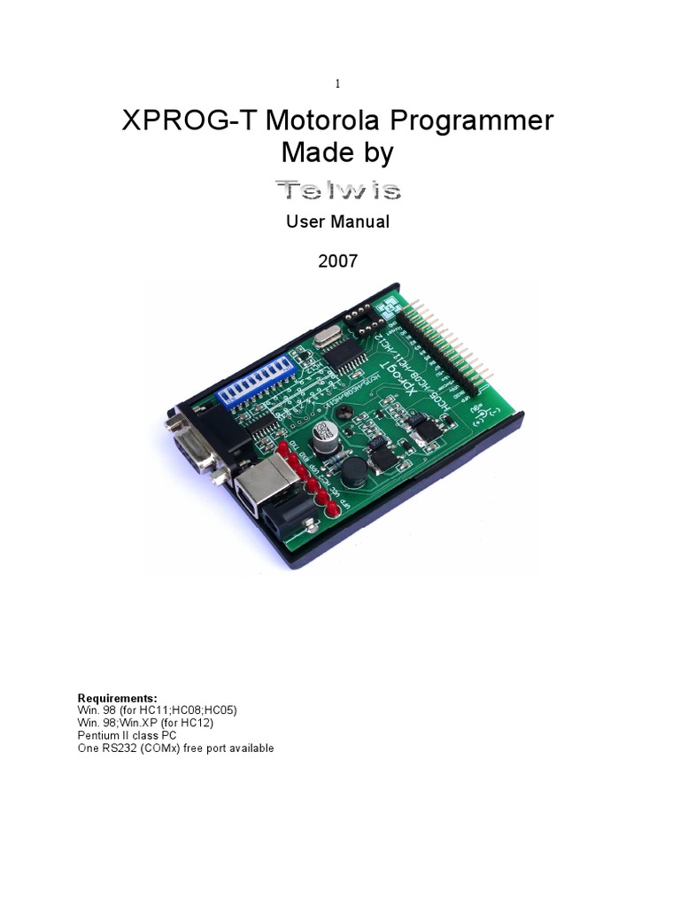 Xprog-T User Manual PDF | Download Free PDF | Electrical Connector | Usb