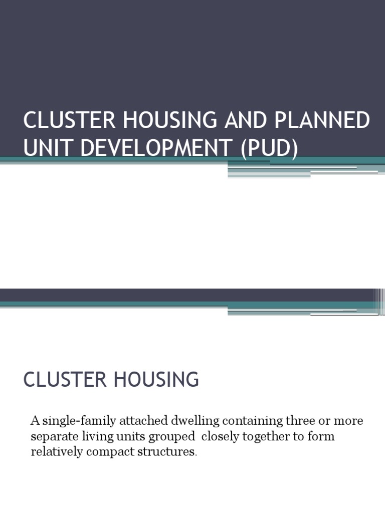 Cluster Housing and Planned Unit Development (Pud) | PDF | Cebu ...