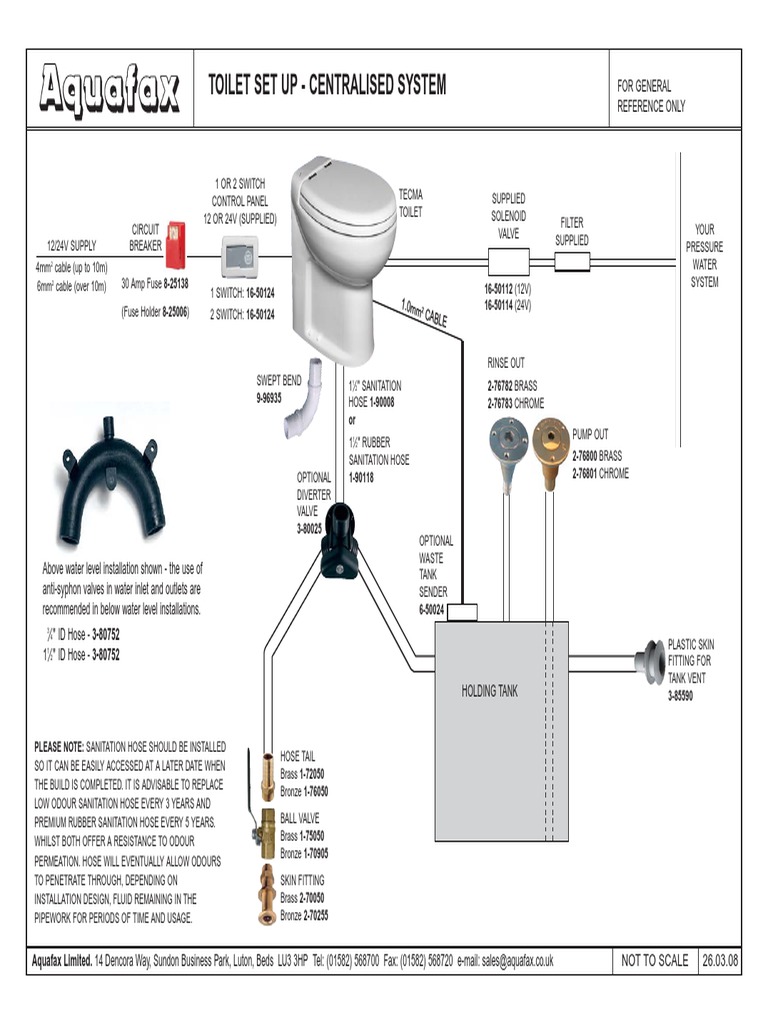 Toilet Set Up - Centralised System: 1.0mm Cable | PDF | Toilet | Valve