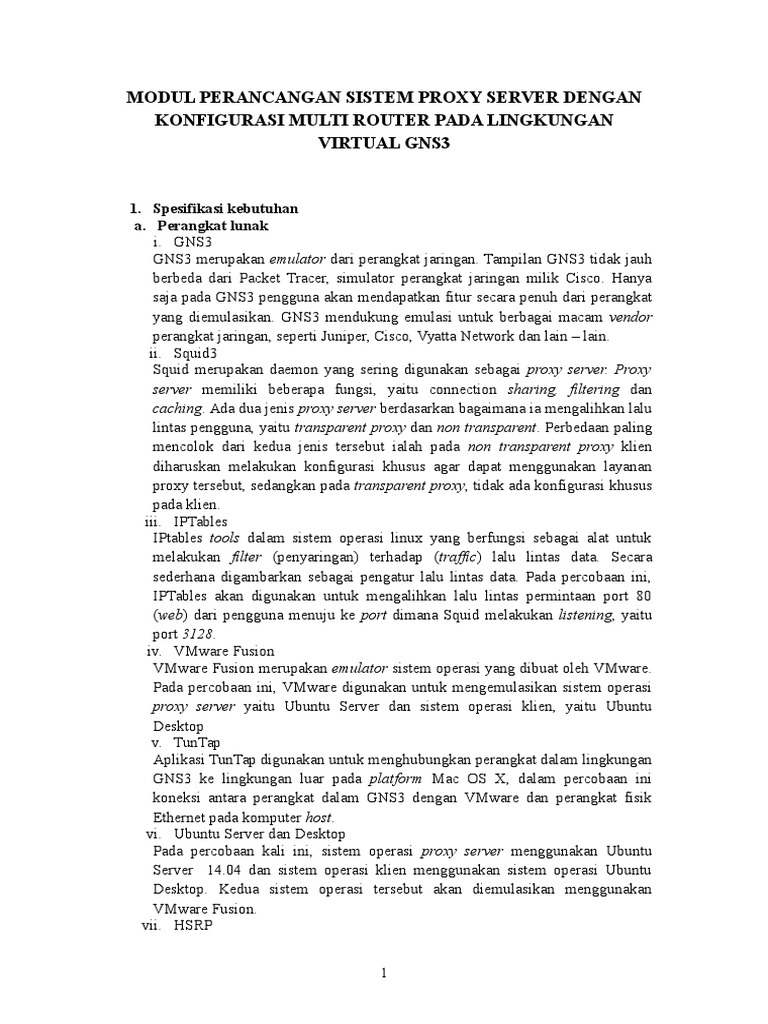 Proxy Server dengan Multi Router di GNS3 | PDF | Komputer