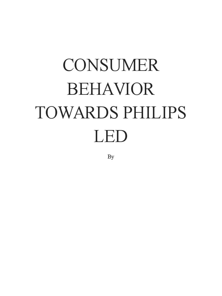 Consumer Behaviour Towards Led | PDF | Light Emitting Diode | Survey ...