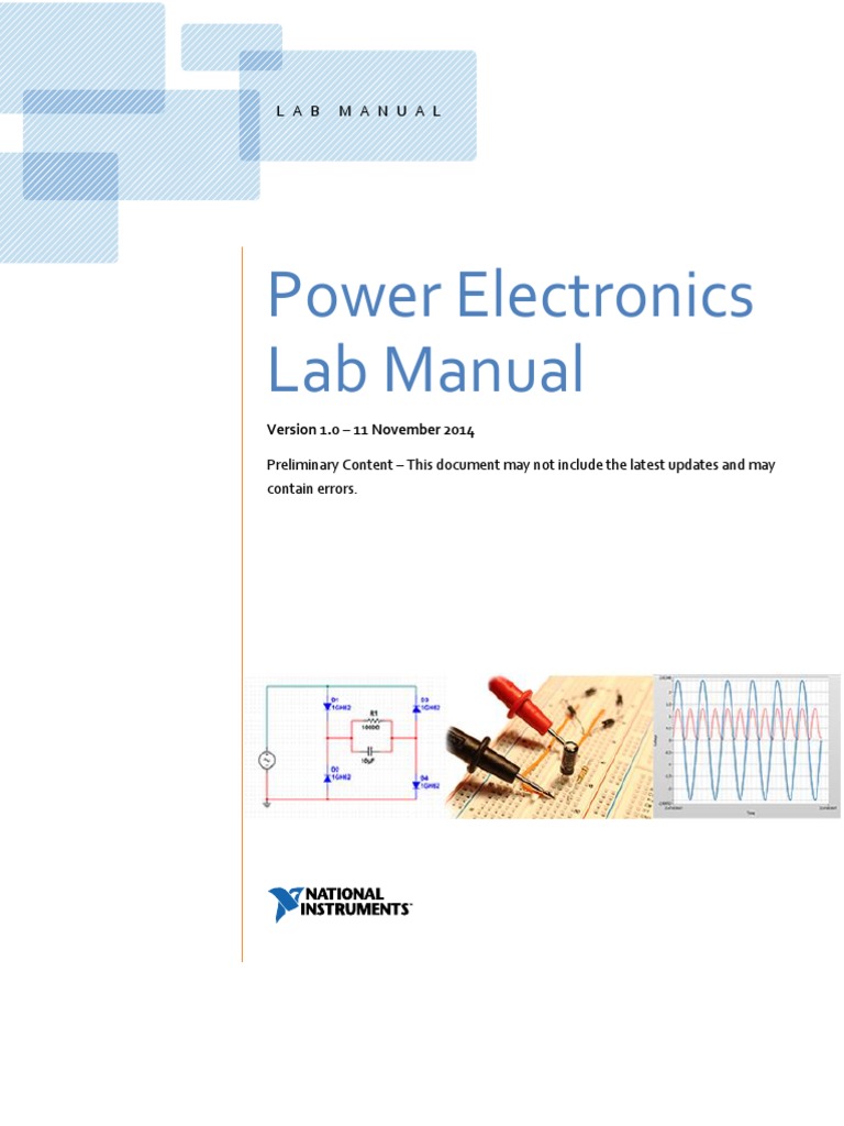 Power Electronics Lab Manual - With - Cover PDF | PDF