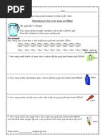 Measuring Liquid Volume in Liters and mL | PDF | Litre | Liquids