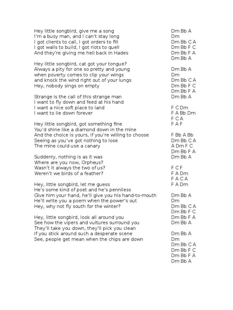 Hey Little Songbird | PDF | Paravians | Birds