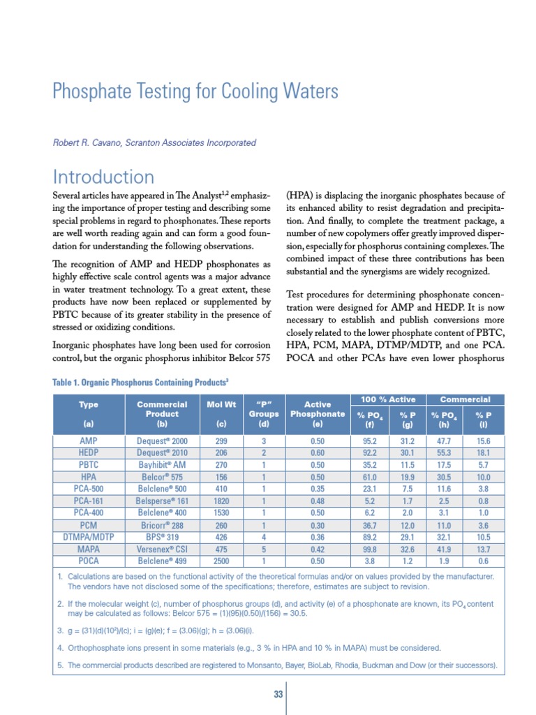 Phosphate Testing 2006 PDF | PDF