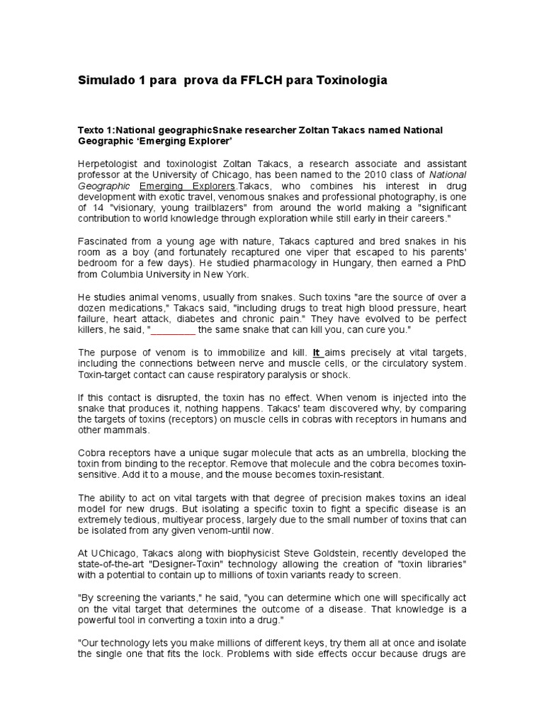 Simulado para Prova de Proficiência em Inglês Da FFLCH | PDF ...