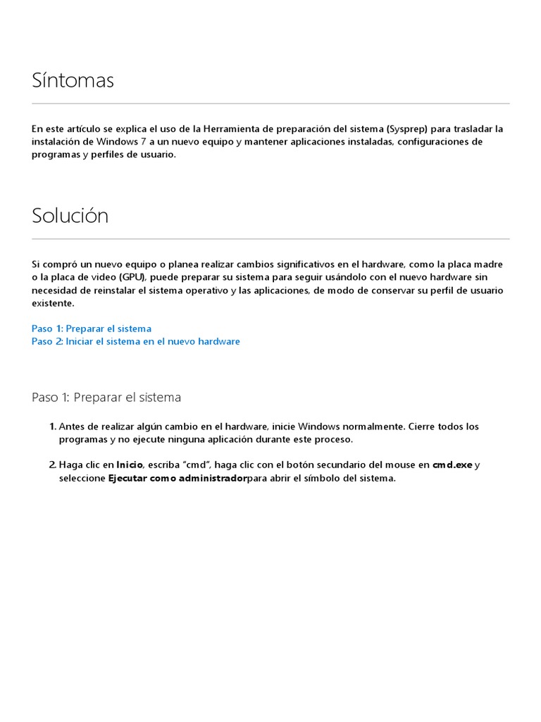 Trasladar El Disco Duro Con Windows 7 en Un Nuevo Equipo Con Sysprep ...