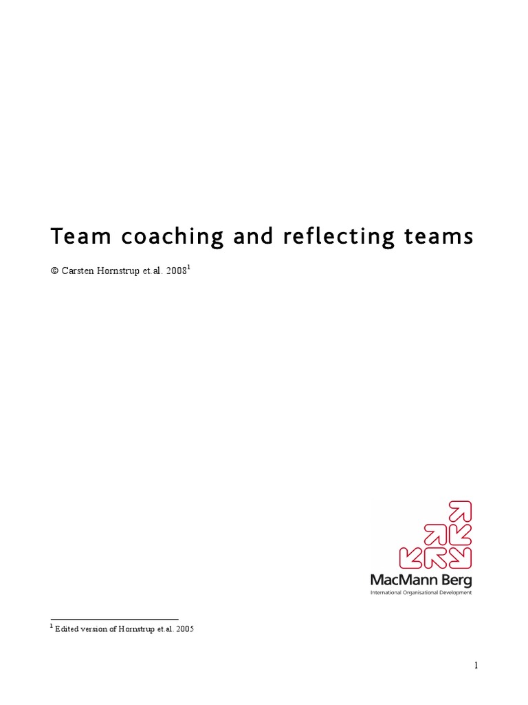 Team Coaching and Reflecting Teams | PDF