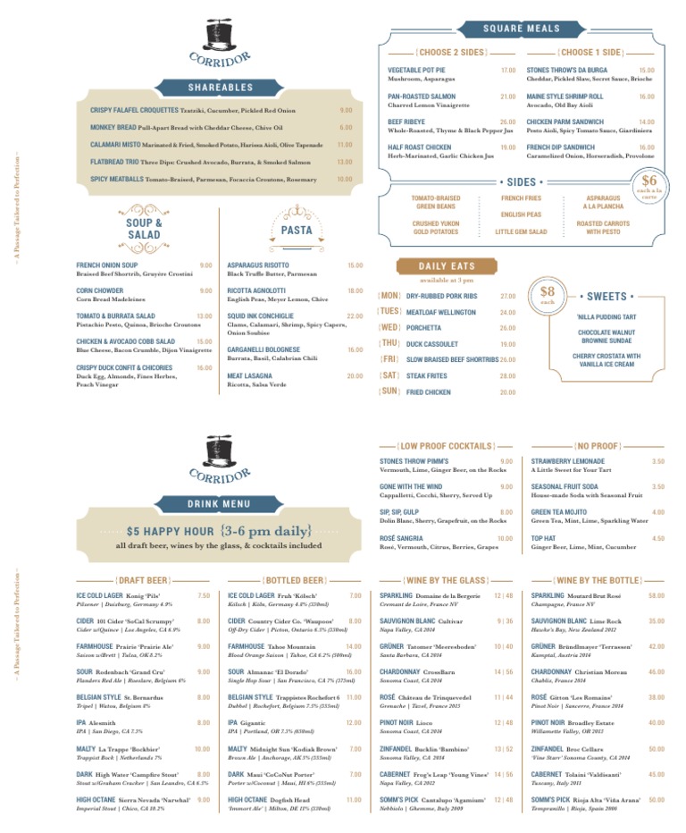Corridor Menu | PDF | Rose | Salad