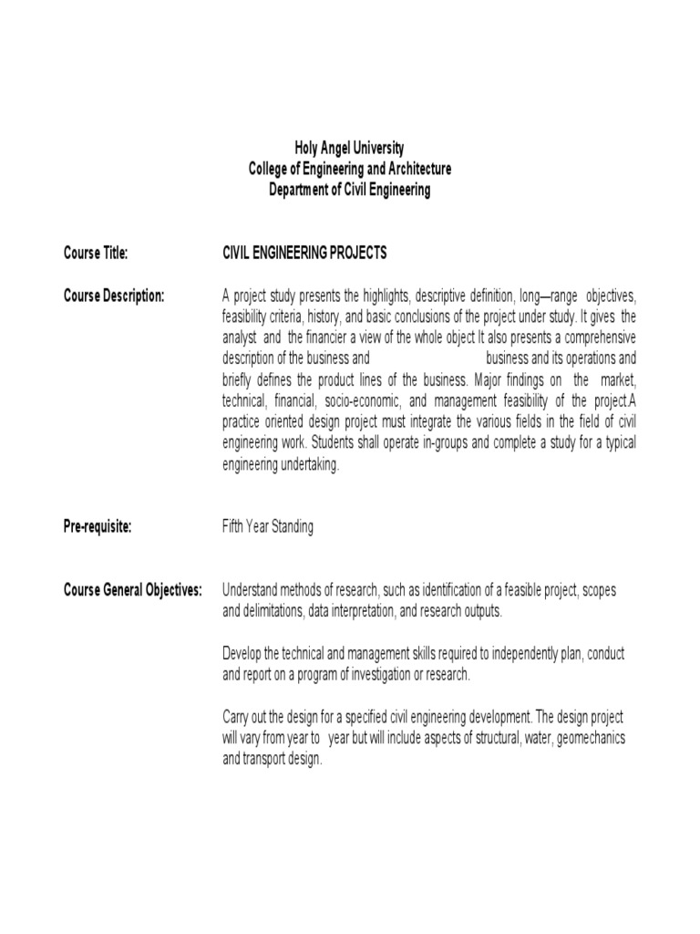 Civil Engineering Projects | Feasibility Study | Engineering