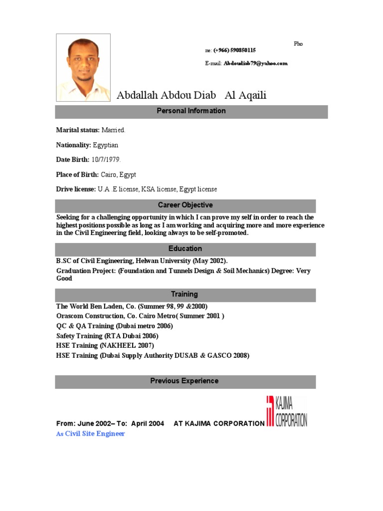 Abdallah Diab | PDF | Dubai | Civil Engineering