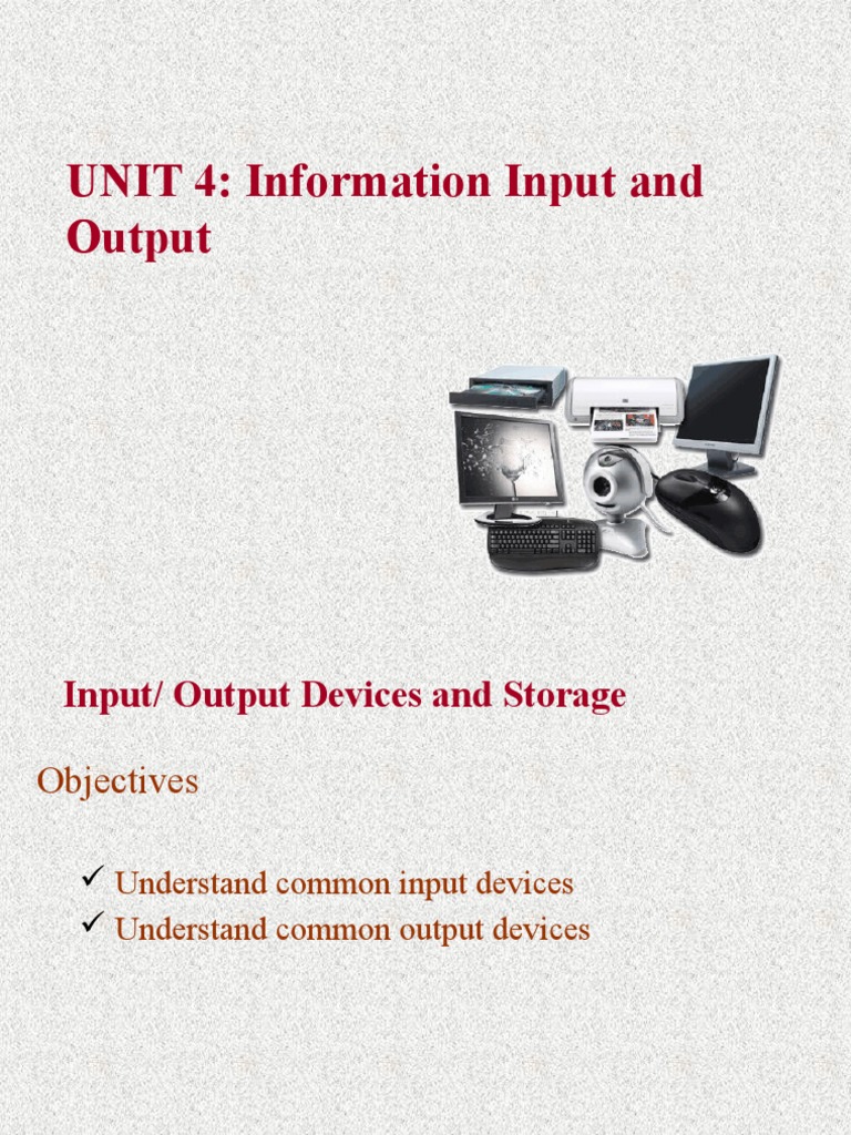 UNIT 4: Information Input and Output | PDF | Computer Monitor | Display ...