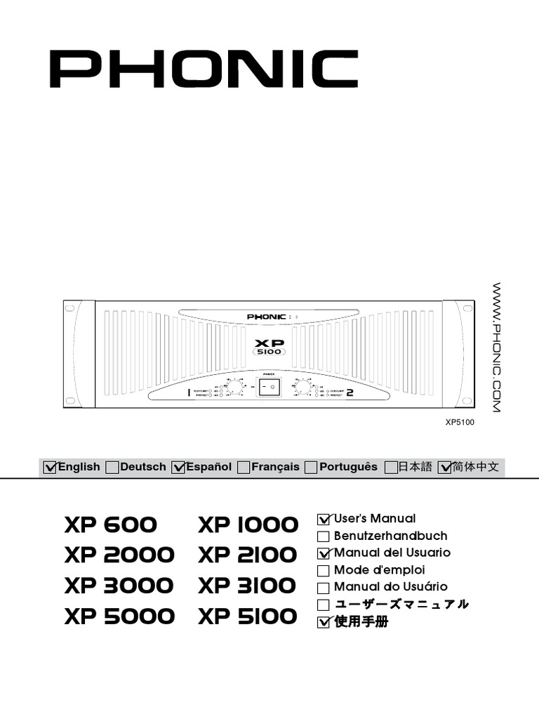 Phonic XP Series Power Amplifier Manual | PDF | Loudspeaker | Sound ...