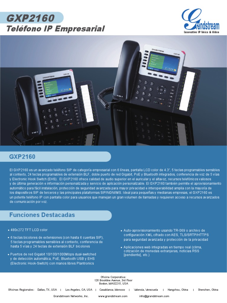 Gxp2160 Datasheet Spanish | PDF | protocolo de Iniciacion de Sesion | Calidad de servicio