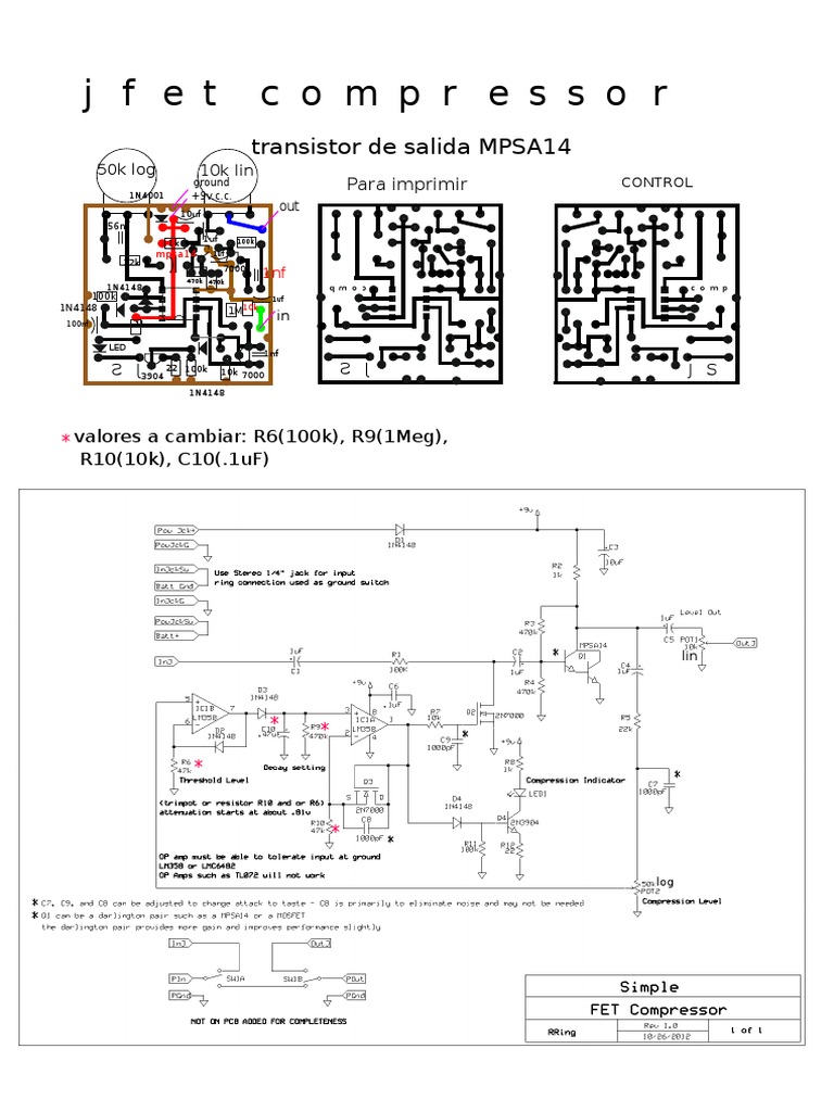 Jfet Compressor Con Mpsa14 | PDF | Science & Mathematics | Technology ...