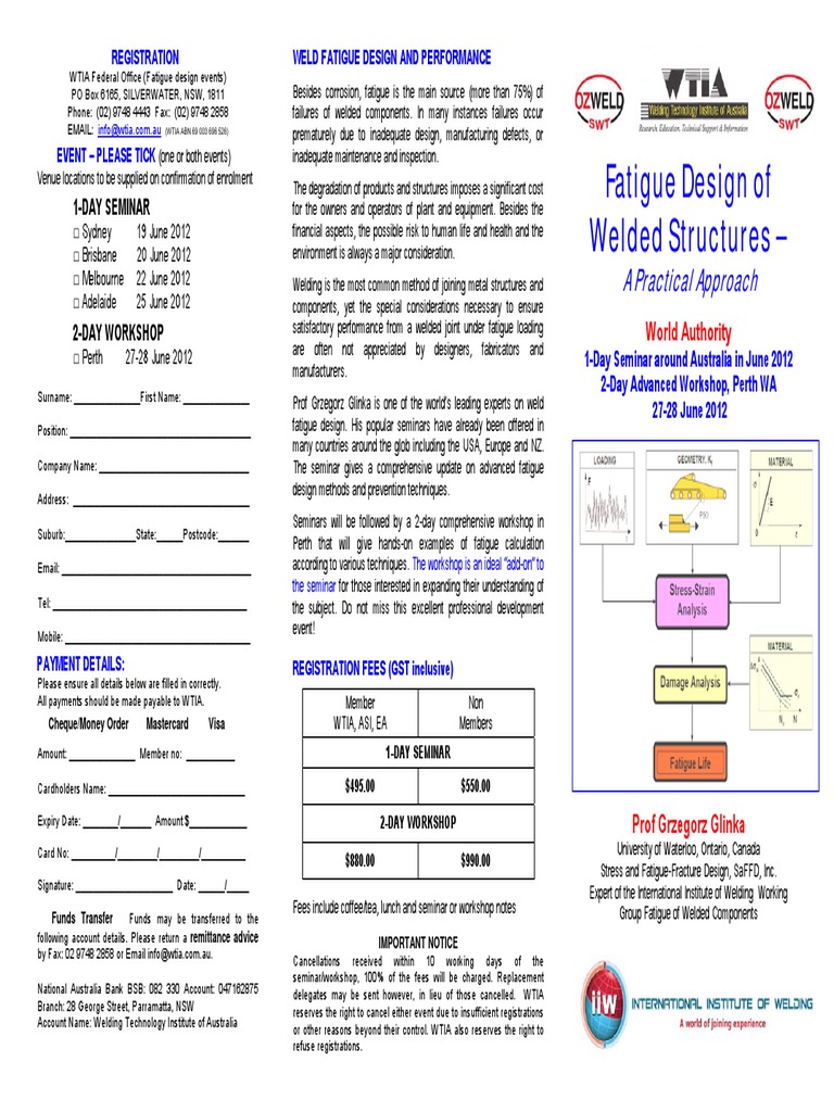 Wtia Fatigue Design Seminars and Workshop 2012 - Glinka | PDF | Fatigue ...