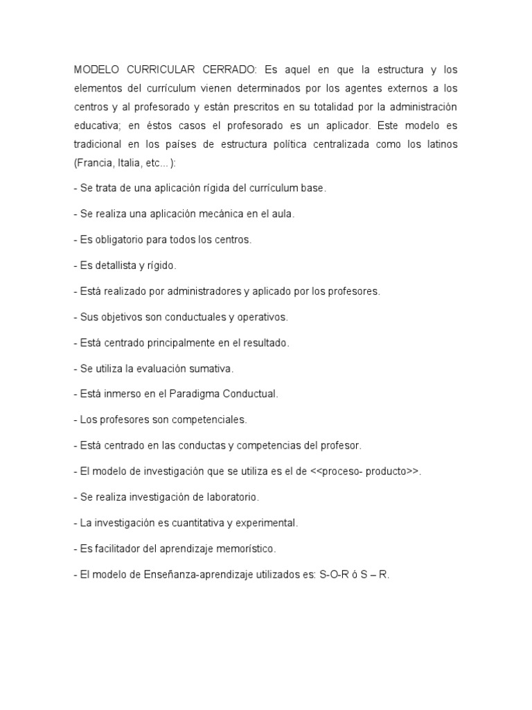 Modelos Curriculares | PDF | Plan de estudios | Maestros