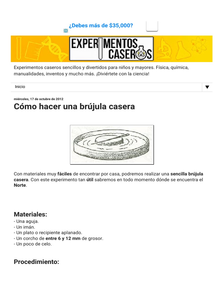 Cómo Hacer Una Brújula Casera | PDF | Hogar y jardín